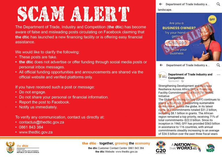 Scam Alert – Misleading posts on Facebook – The Department of Trade ...